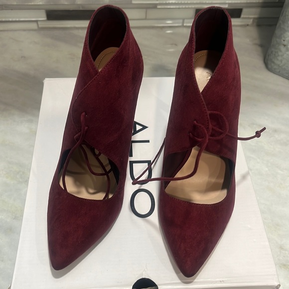Aldo | Shoes | Aldo Eliania Burgundy Heels Size 7 Worn Once Indoors ...